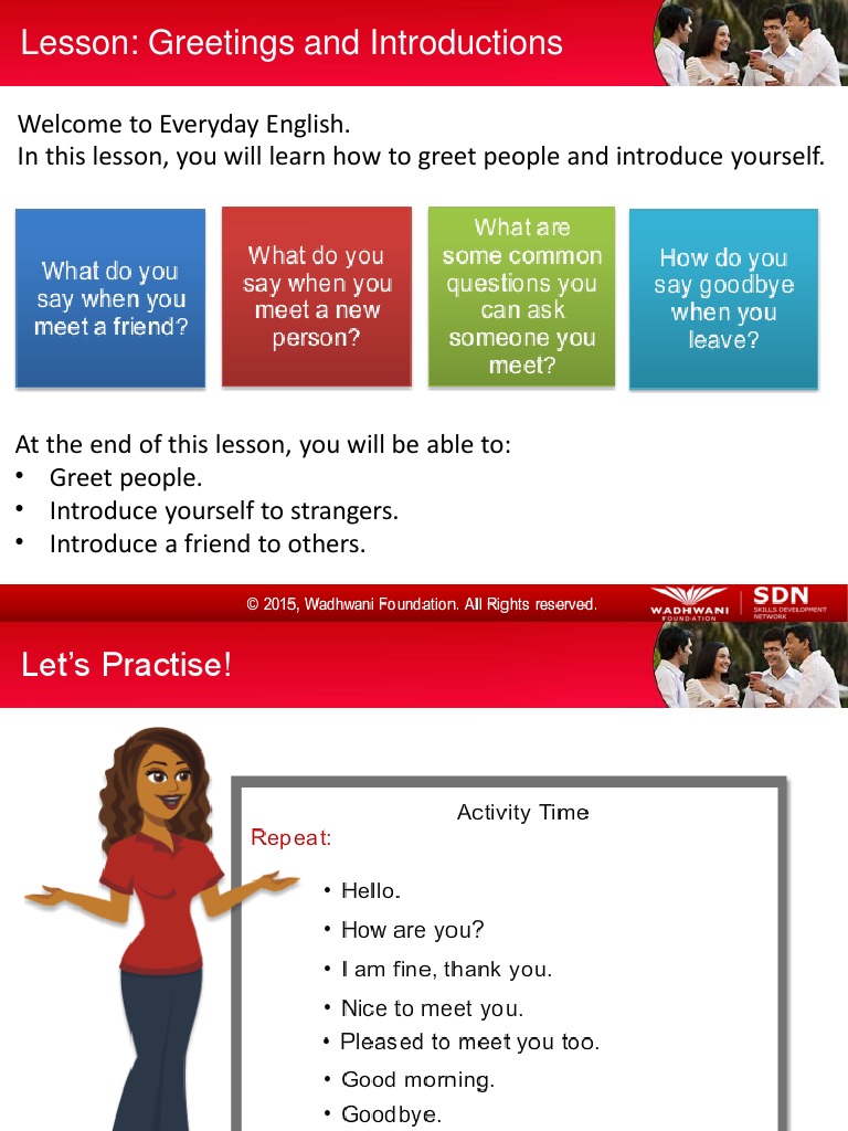 Greetings and Introductions Student Guide | PDF