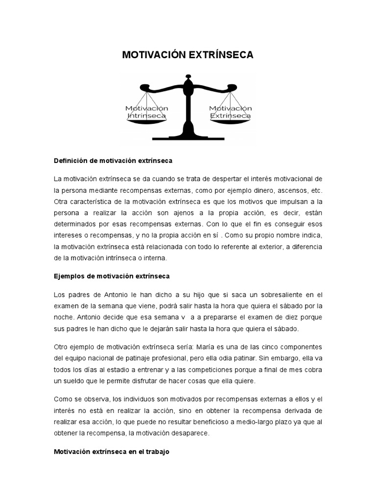 Motivación Extrínseca | PDF | Motivación | Motivacional