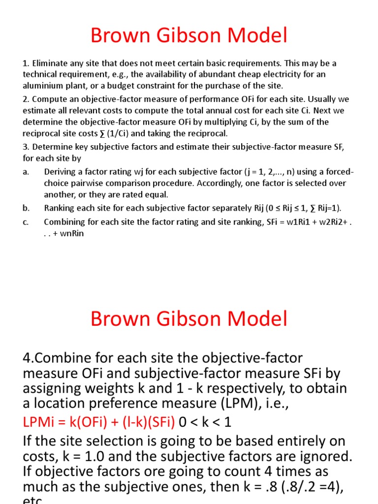 Brown Gibson Model | Analysis | Applied Mathematics