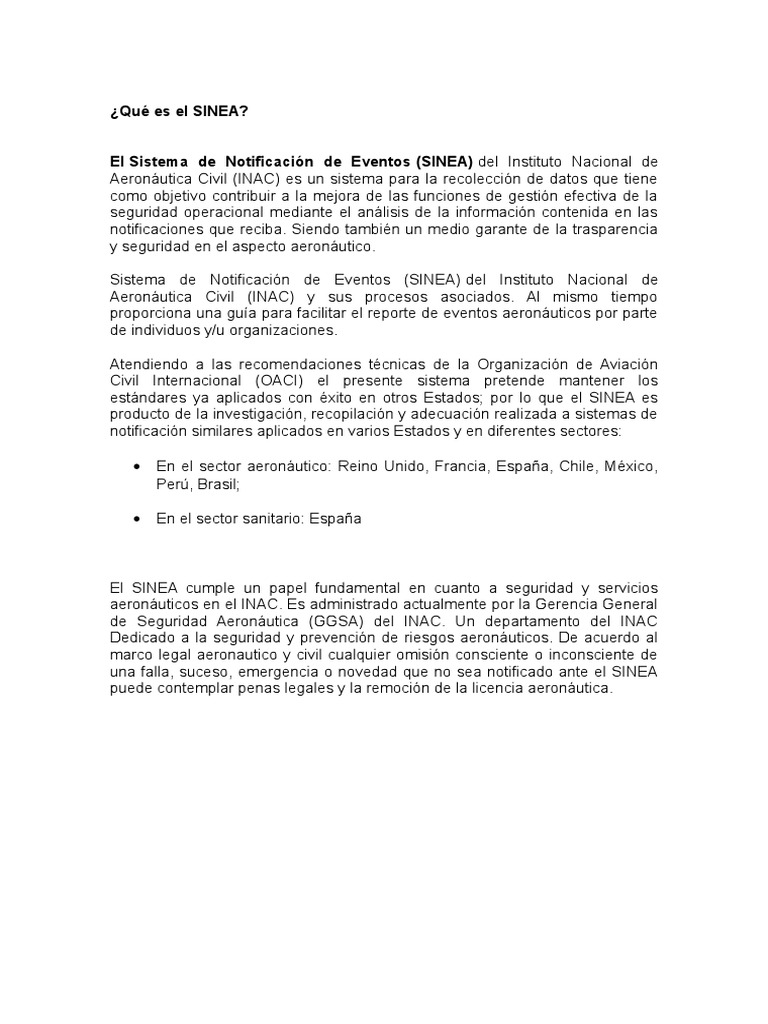 Qué Es El SINEA | PDF | Aeropuerto | Business