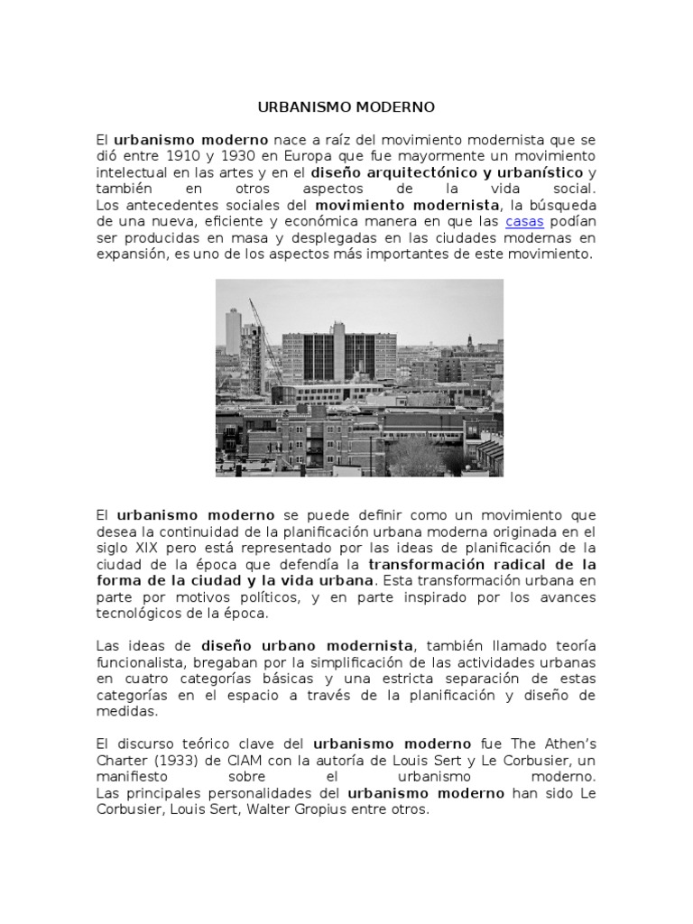 Urbanismo Moderno | PDF | Urbanismo | Diseño