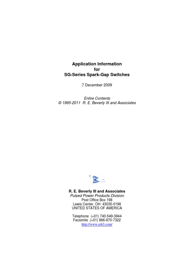 Application Information For Spark Gap Switches - 2009 | PDF ...