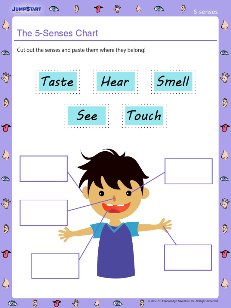 Taste Hear Smell See Touch: The 5-Senses Chart | Download Free PDF ...