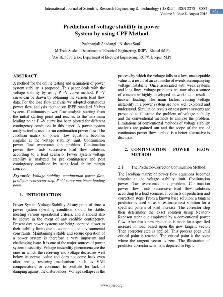 Prediction of Voltage Stability in Power System by Using CPF Method | PDF | Derivative ...