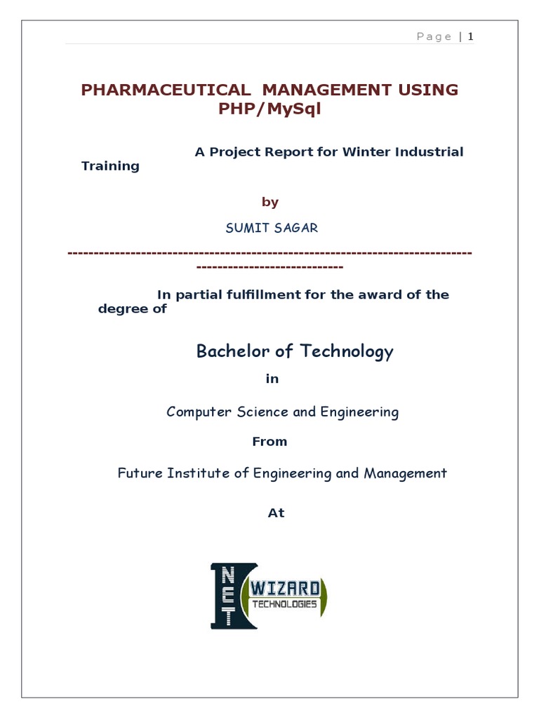 Pharmaceutical management Project | Pharmacy | Php