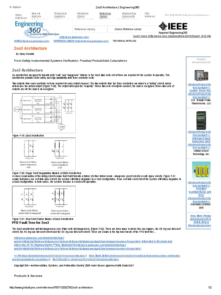 2oo3 Architecture - Engineering360 | PDF | Relay | Power Supply