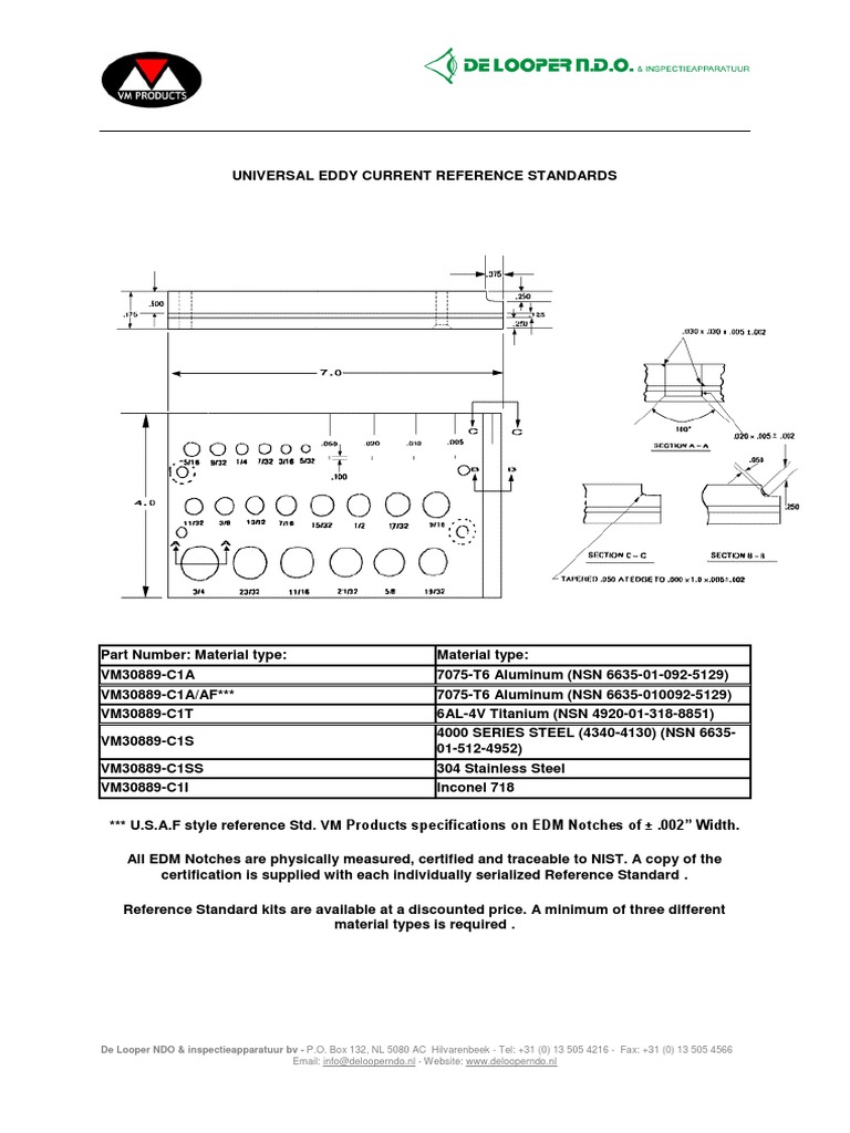 Eddy Current Reference Standards | PDF