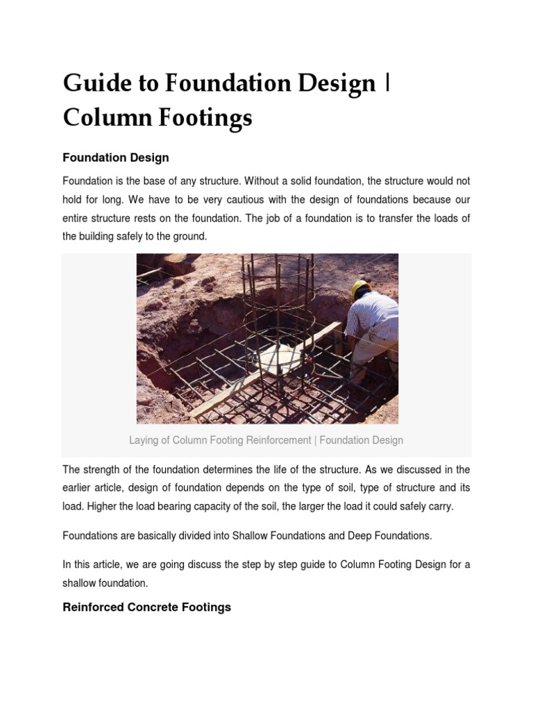 Foundation & Column Design | PDF | Column | Foundation (Engineering)