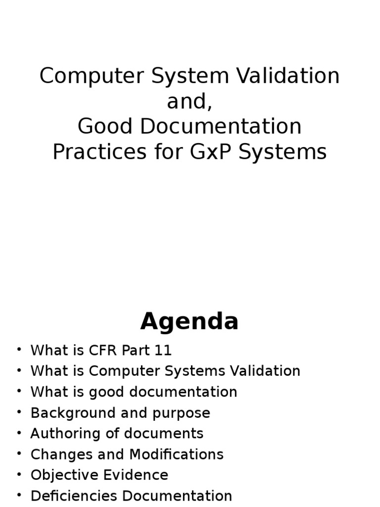 CSV_Good_Documentation_and_Test_Practices_for_GxP.ppt | Verification ...