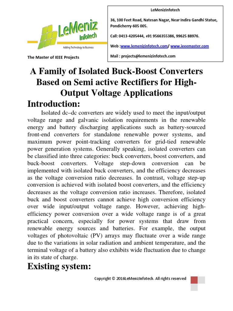 A Family of Isolated Buck-Boost Converters Based On Semiactive ...