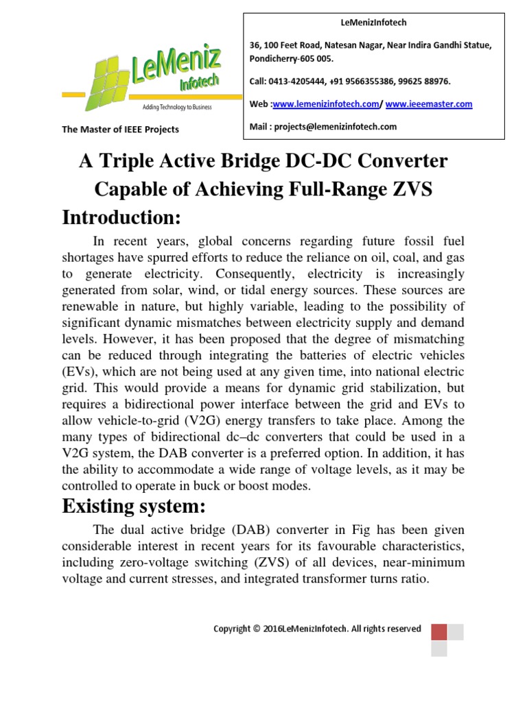 A Triple Active Bridge DC-DC Converter Capable of Achieving Full-Range ...