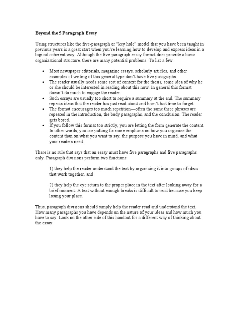 5 Paragraph Essay Format
