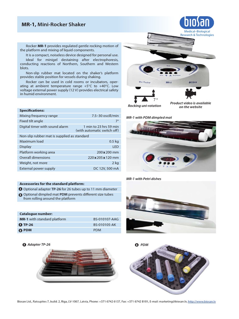 Mini-Rocker Shaker for Medical Research | PDF | Power Supply ...