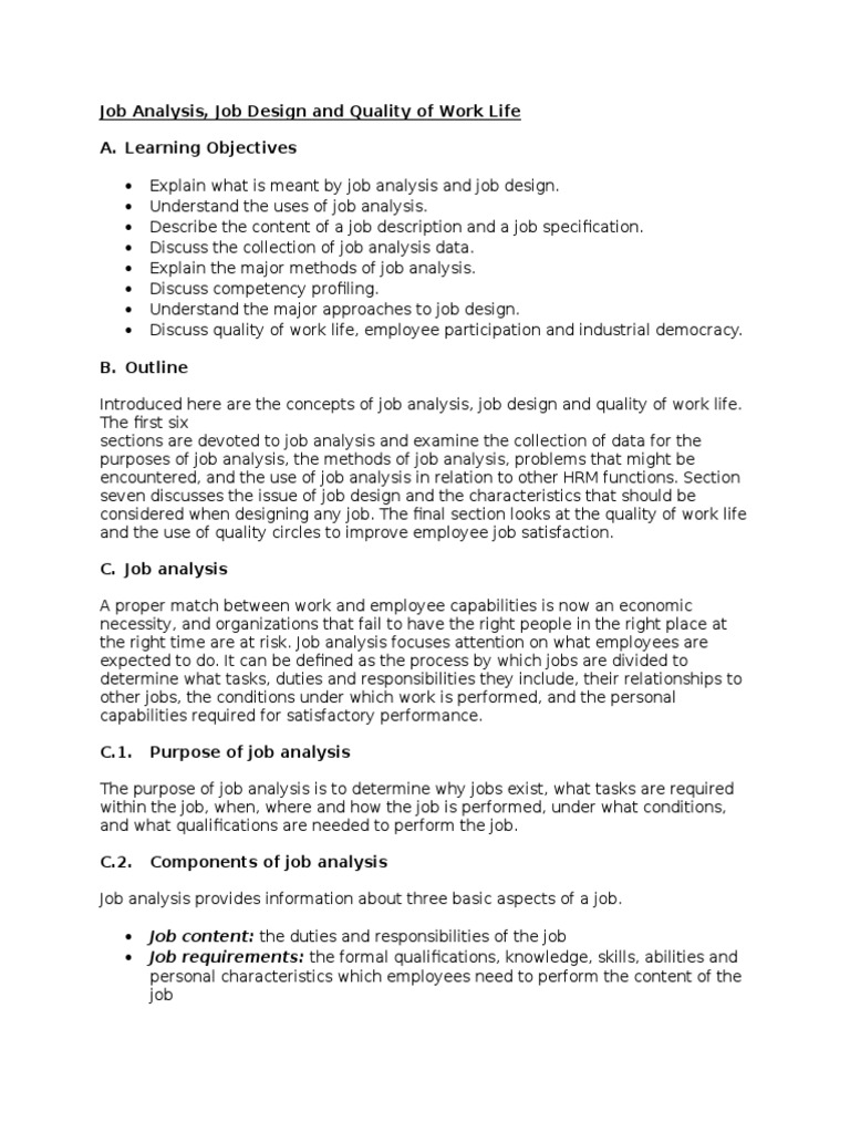2-Job Analysis Notes | PDF | Competence (Human Resources) | Employment