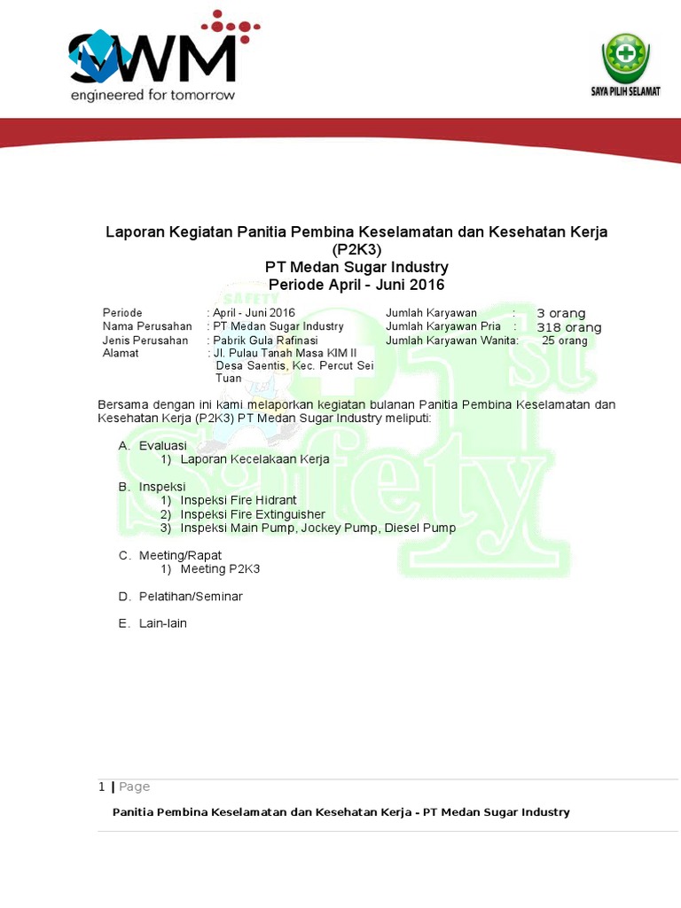 Q2 2016 Laporan P2K3 | PDF