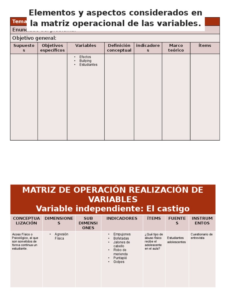 Matriz Operacional | PDF | Agresión | Conceptos psicologicos