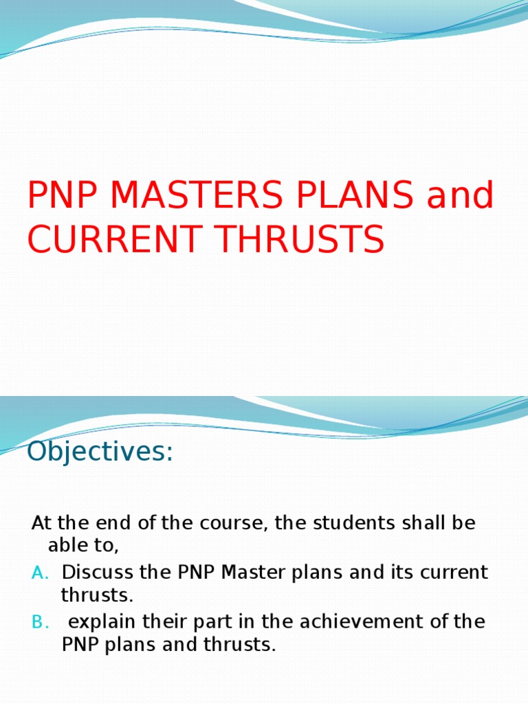 PNP Master Plans and Current Thrusts | PDF | Surveillance | Information