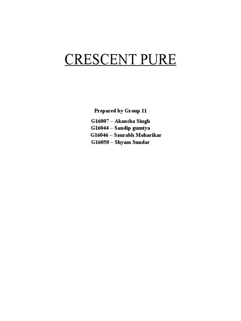 Crescent Pure - Analysis | PDF | Drink | Market Segmentation