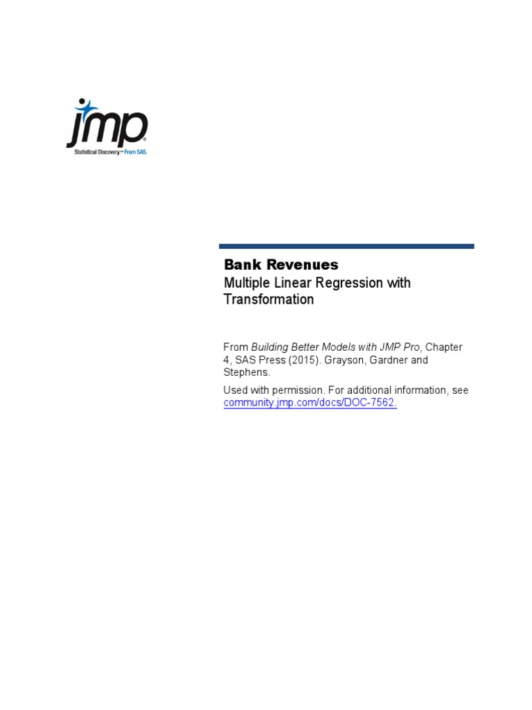 MLR - Bank Revenues PDF | PDF | Multicollinearity | Errors And Residuals