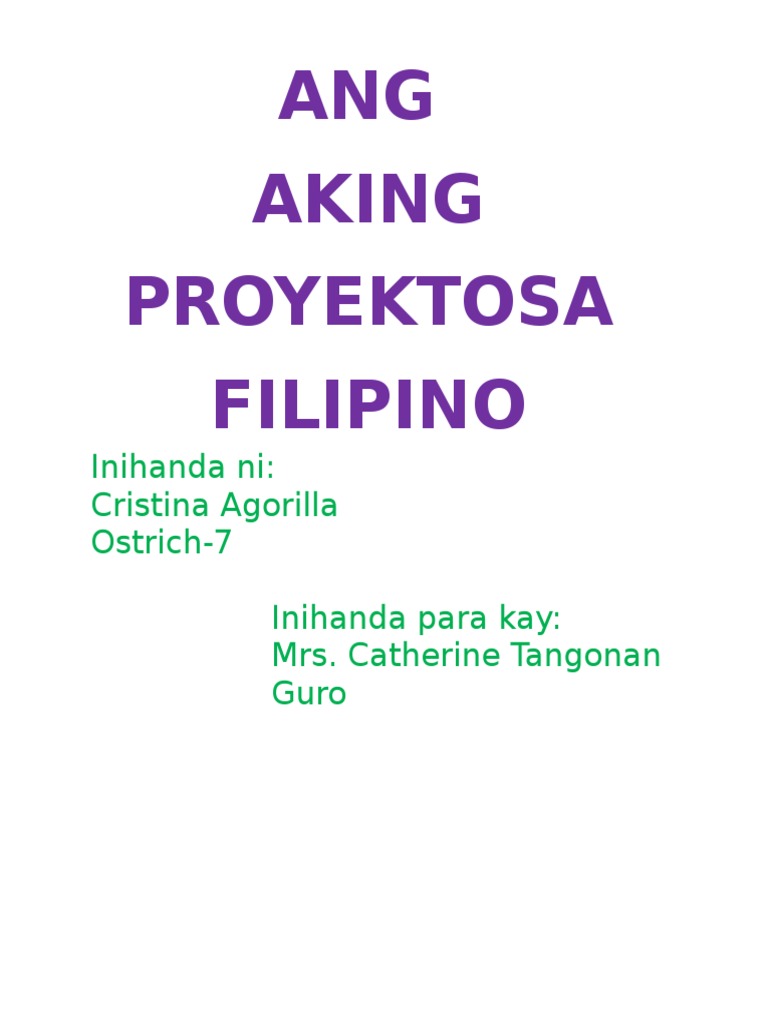 Filipino Projects Guide by Cristina Agorilla | PDF