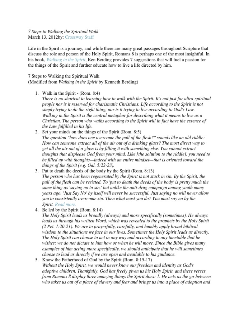 7 Steps To Walking The Spiritual Walk | PDF | Prayer | God