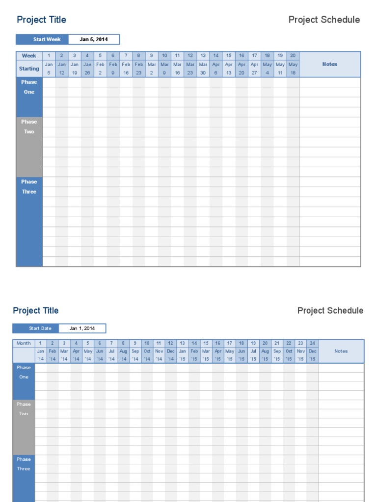 Project Schedule | Download Free PDF | Spreadsheet | Software