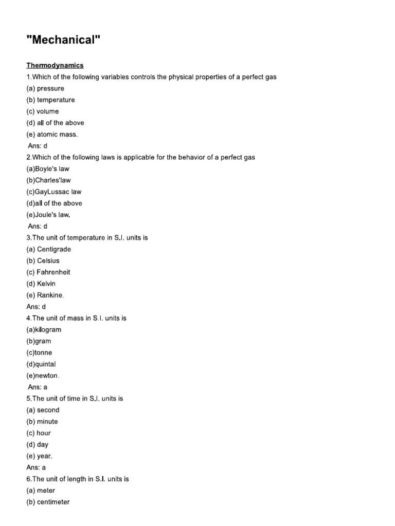 UPDA QATAR-Mechanical Sample Questions | PDF
