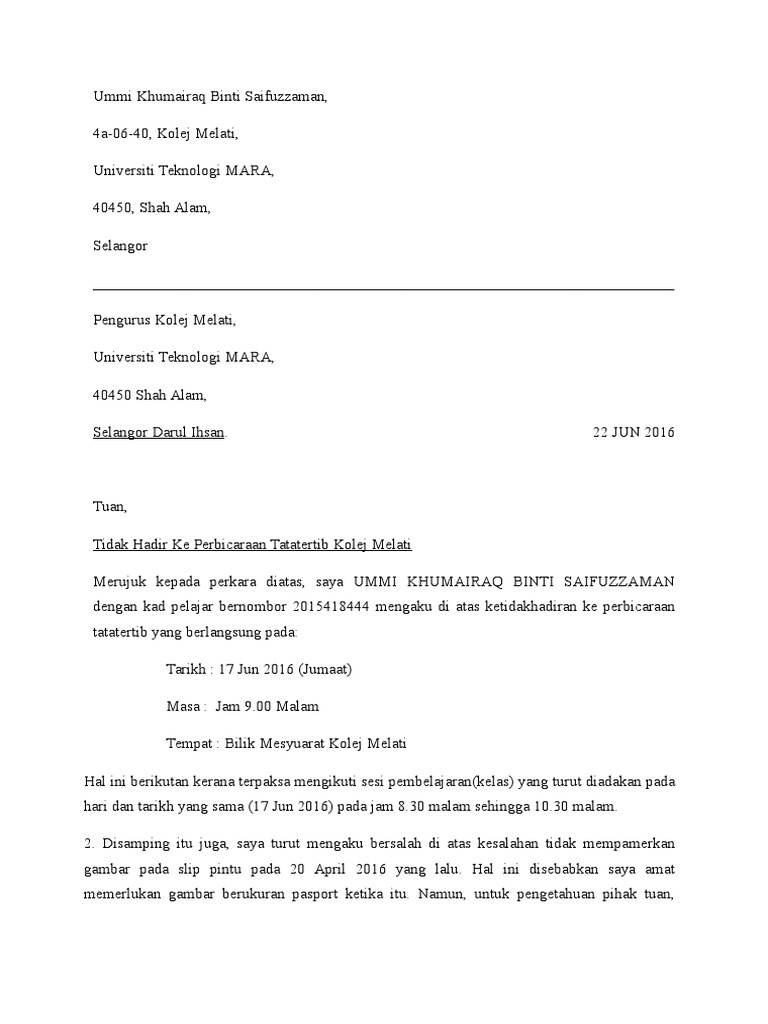 Surat Rasmi | PDF