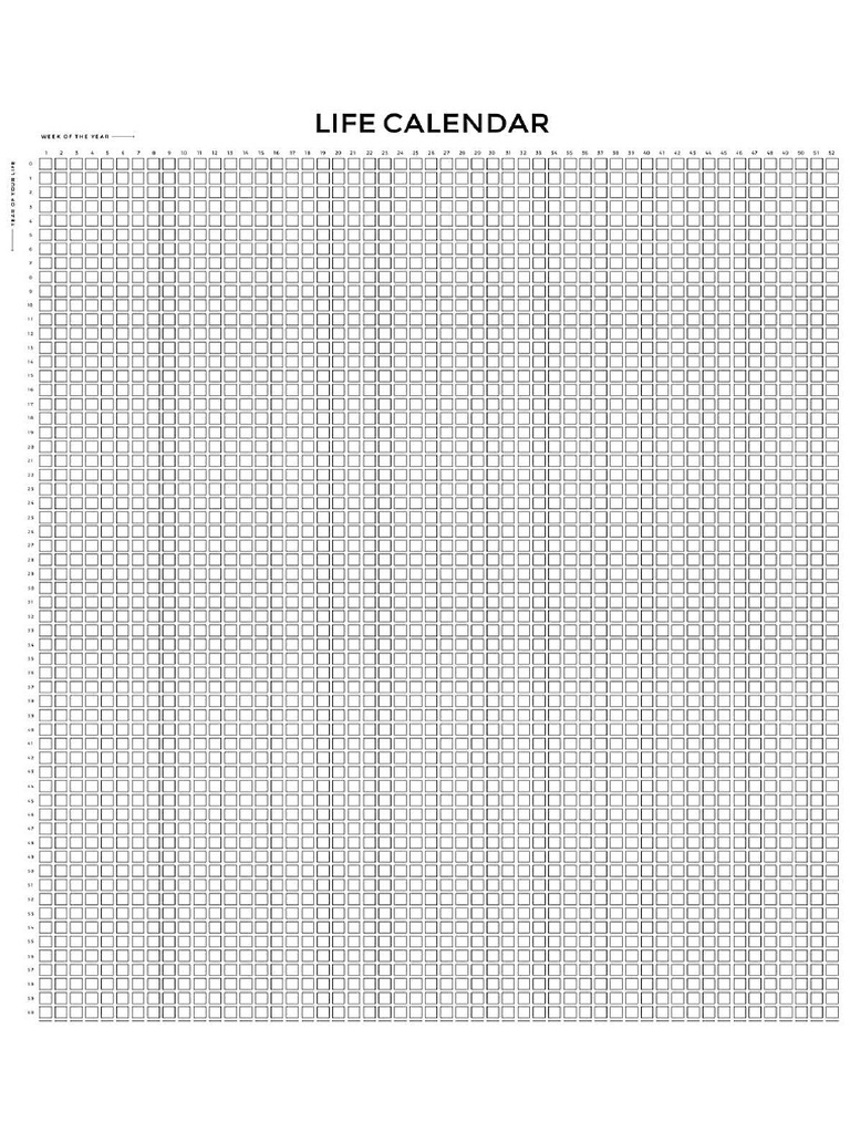 Life Calender 60 Years PDF | PDF