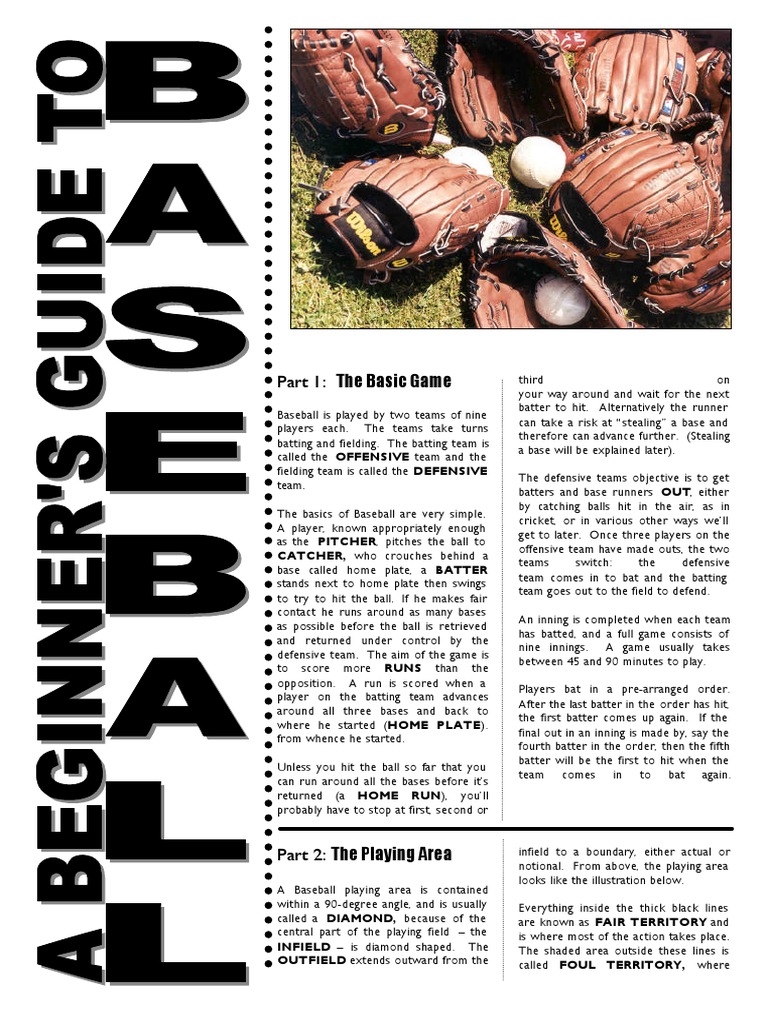 Beginners Guide Baseball PDF | PDF | Baseball Field | Softball