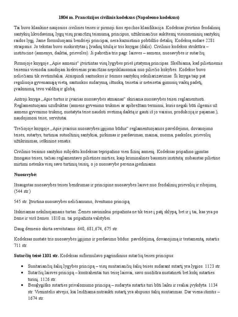 1804 M Prancūzijos Civilinis Kodeksas | PDF