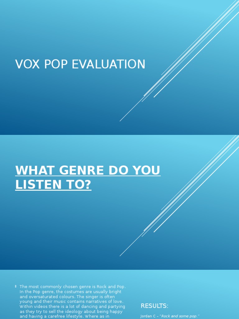 Vox Pop Evaluation | PDF | Rock Music | Pop Music