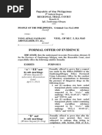 Comment On Formal Offer of Evidence | PDF | Testimony | Witness