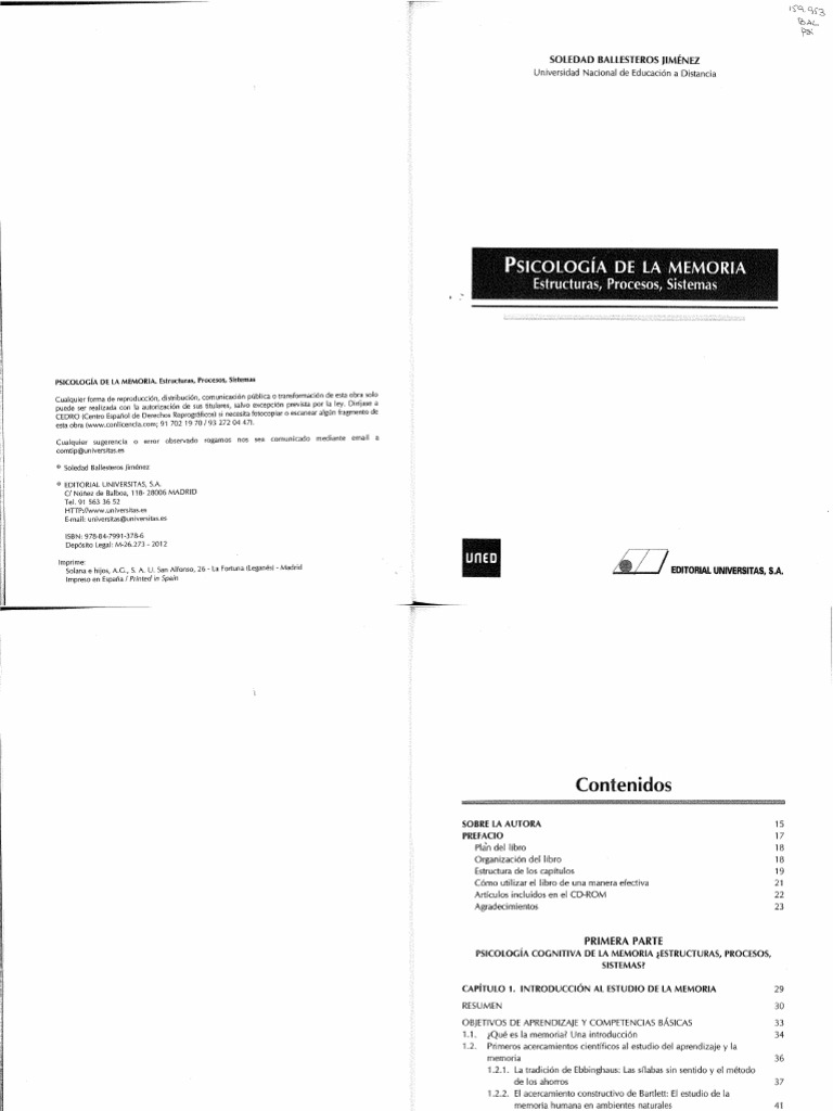 Psicologia De La Memoria Pdf