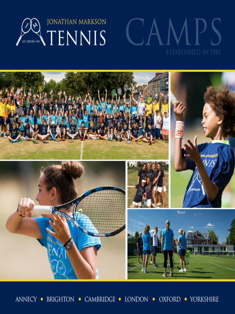 Jonathan Markson Tennis Camp Brochure | PDF | English Language | Sports