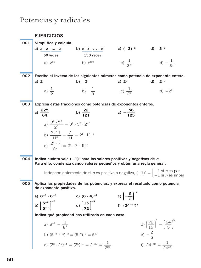 2 Potencias y Raices | PDF | Entero | Triángulo