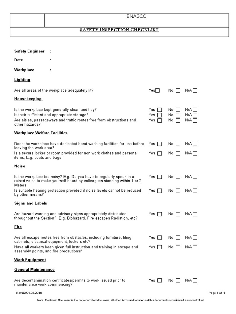 Workplace Safety Inspection Guide | PDF | Dangerous Goods | Safety