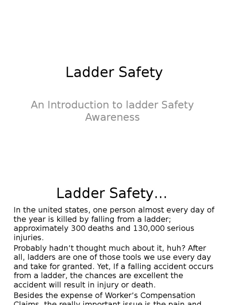 An Introduction To Ladder Safety Awareness | PDF