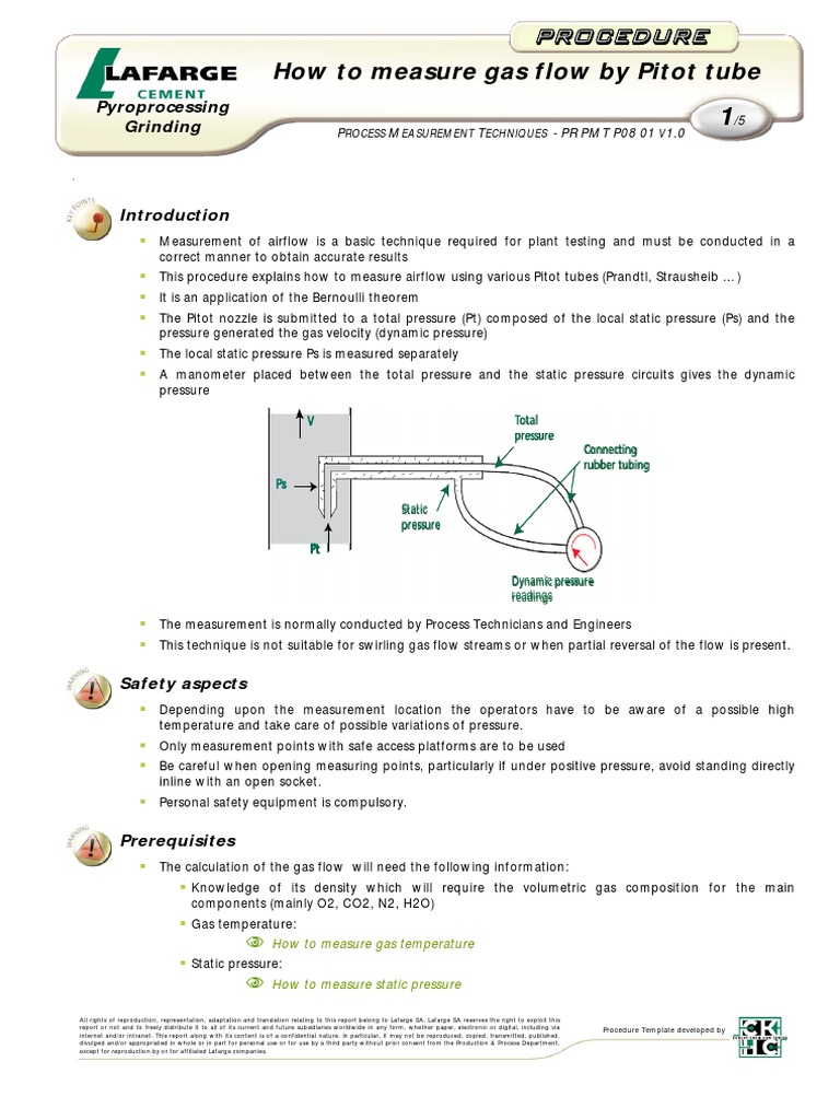 Measuring Gas Flow Using Pitot Tubes: A Step-by-Step Guide | PDF ...