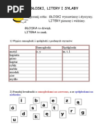 Kartkówka Głoska, Litera, Sylaba - Odt Wersja Poprawiona | PDF