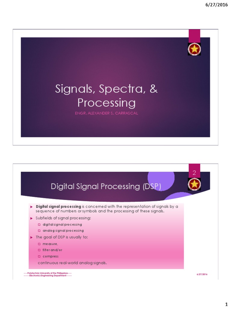 Signals Spectra Processing PowerPoint Presentation | PDF | Digital ...
