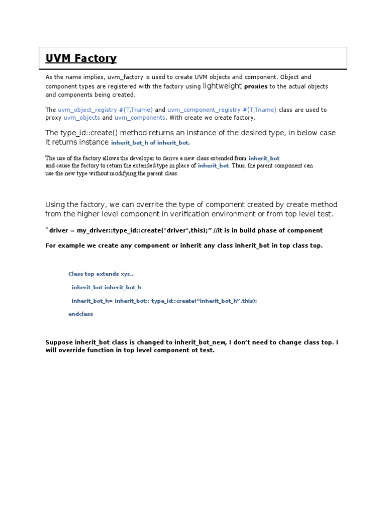 Uvm Understanding | PDF | Inheritance (Object Oriented Programming) | Method (Computer Programming)