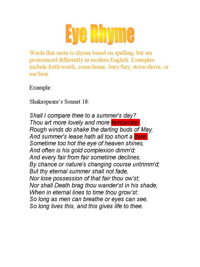 Eye Rhyme