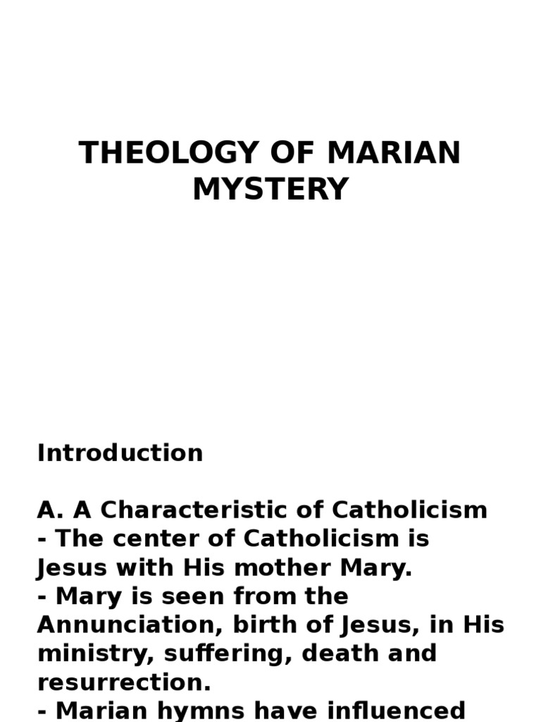 Theology of Marian Mystery | Mary, Mother Of Jesus | Catholic Church