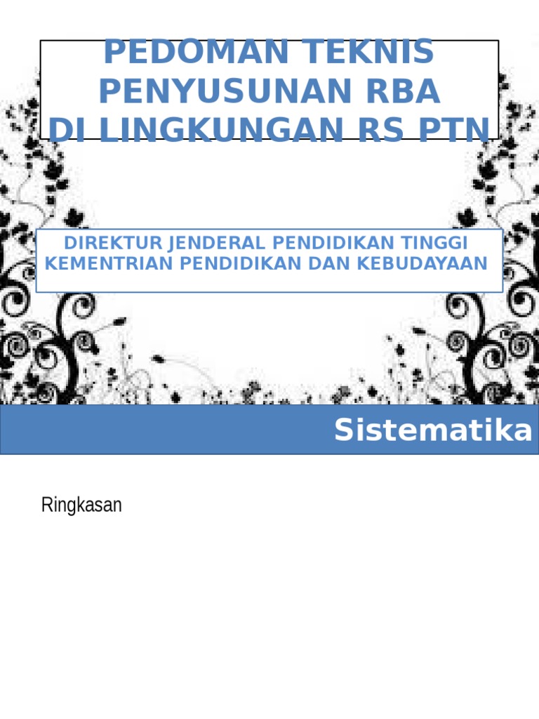 Pedoman Teknis Penyusunan Rba | PDF