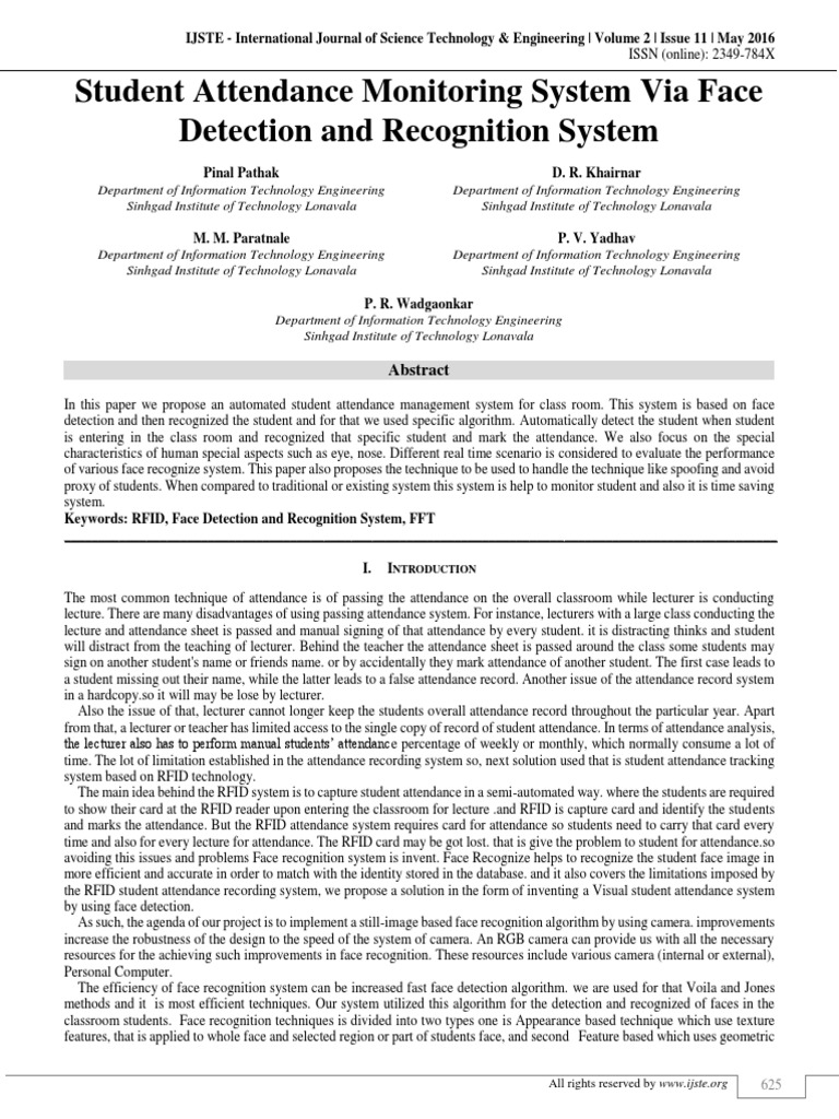 Student Attendance Monitoring System Via Face Detection and Recognition ...