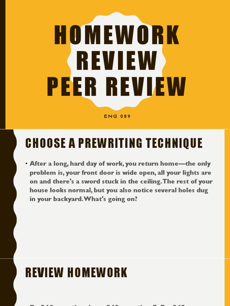 Prewriting Techniques and Peer Review Guide | PDF | Language Arts ...