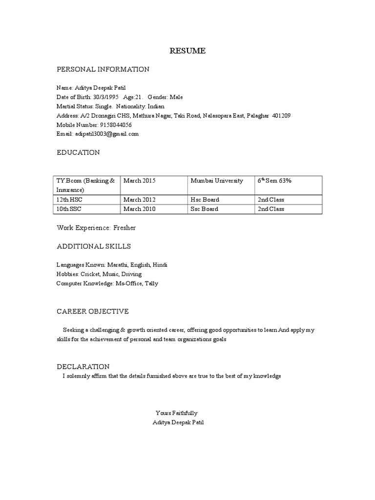 Aditya Resume | PDF | Sports & Recreation | Social Science