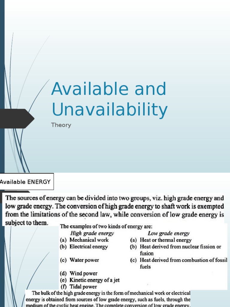 Available and Unavailability | PDF