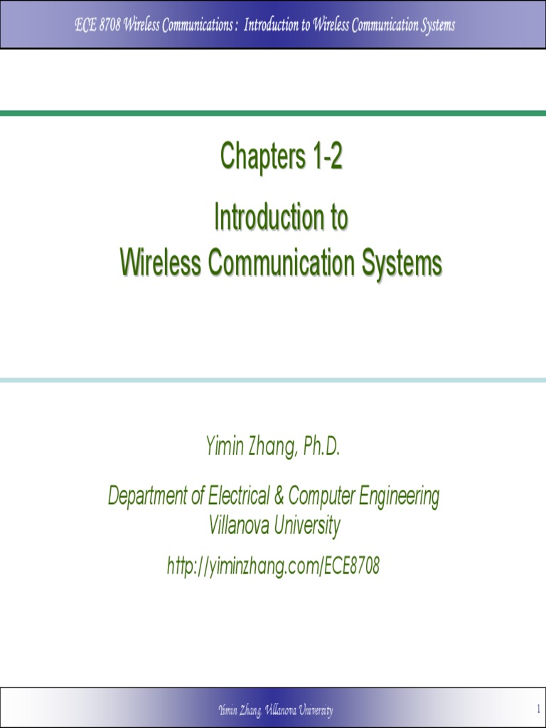 Introduction to Wireless Communication Systems | PDF | Mobile ...